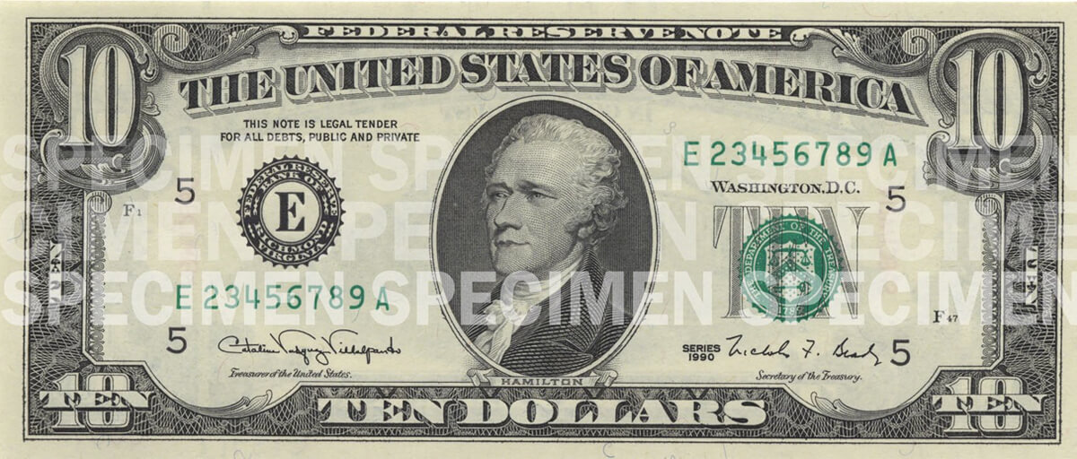 10 Dollar Bill Front